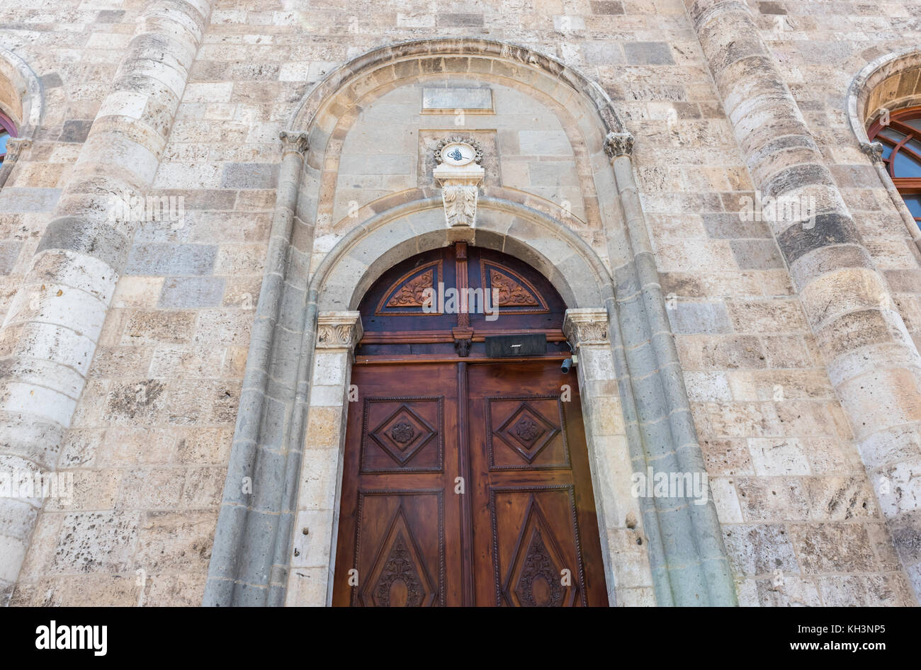 Exterior detailed view of ancient Aziziye Mosque.The mosque is a ...