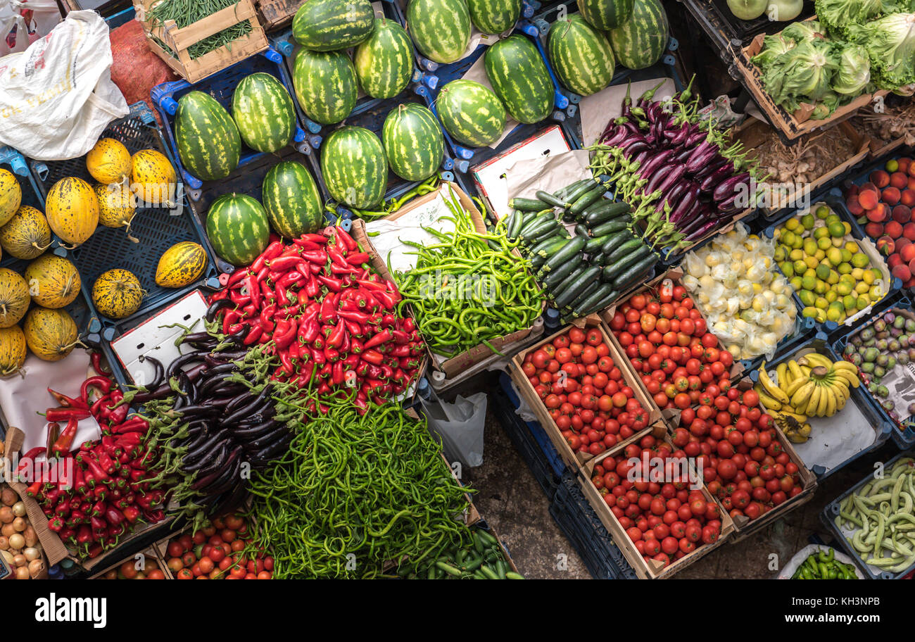 Top view of popular Melike Hatun Bazaar or kadinlar pazari(Women Bazaar ...