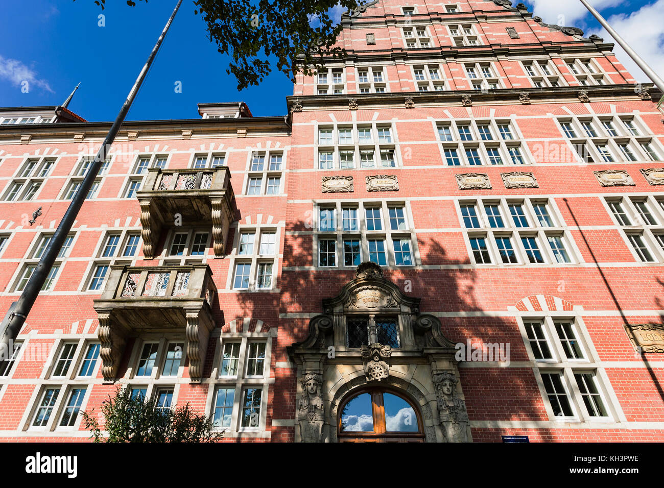 HAMBURG, GERMANY - SEPTEMBER 15, 2017: front view of old ...