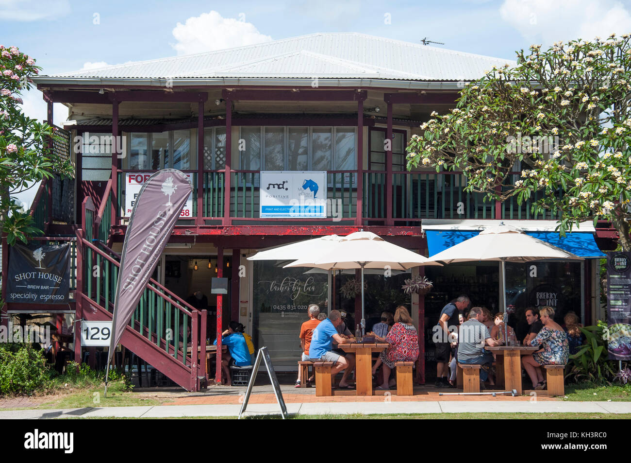 Folksy cafe at Mooloolaba, Sunshine Coast, Queensland, Australia Stock ...