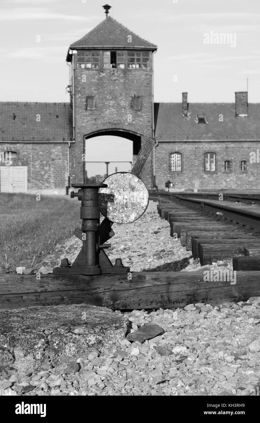 Auschwitz main gate hi-res stock photography and images - Alamy