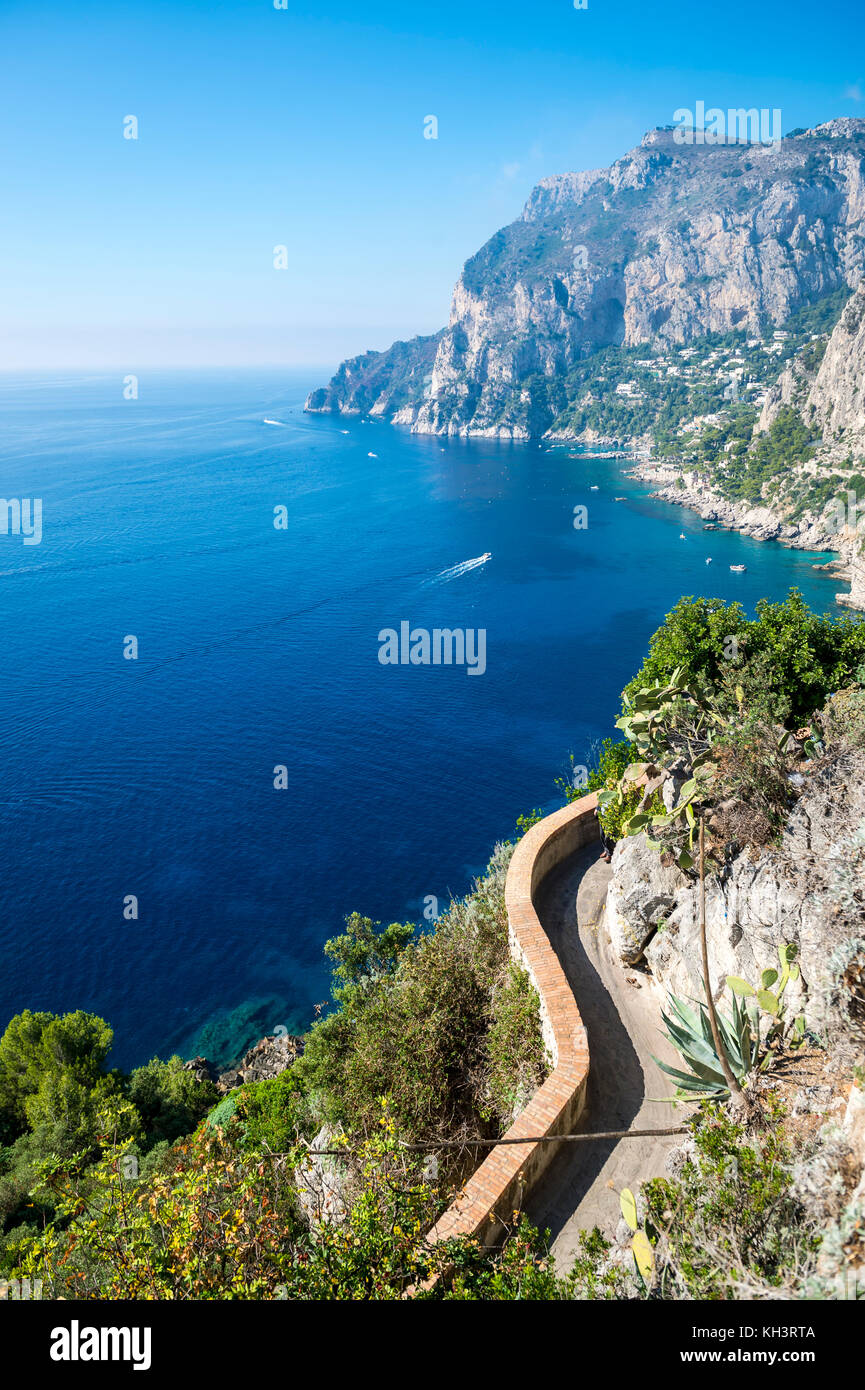 View of the iconic cliffs of Capri Island in Italy Stock Photo - Alamy