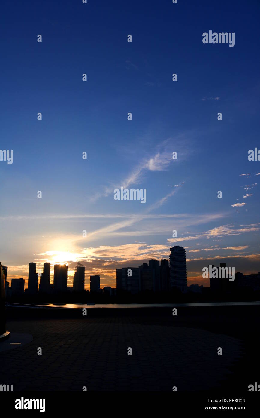 Sunset in Modern Singapore Stock Photo - Alamy