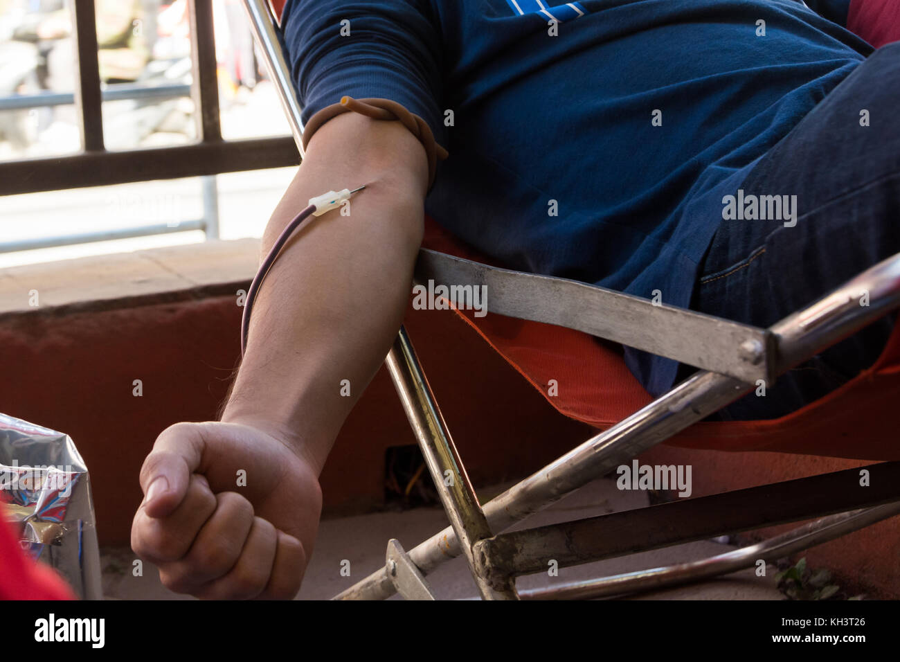 Blood transfusion arm hi-res stock photography and images - Alamy
