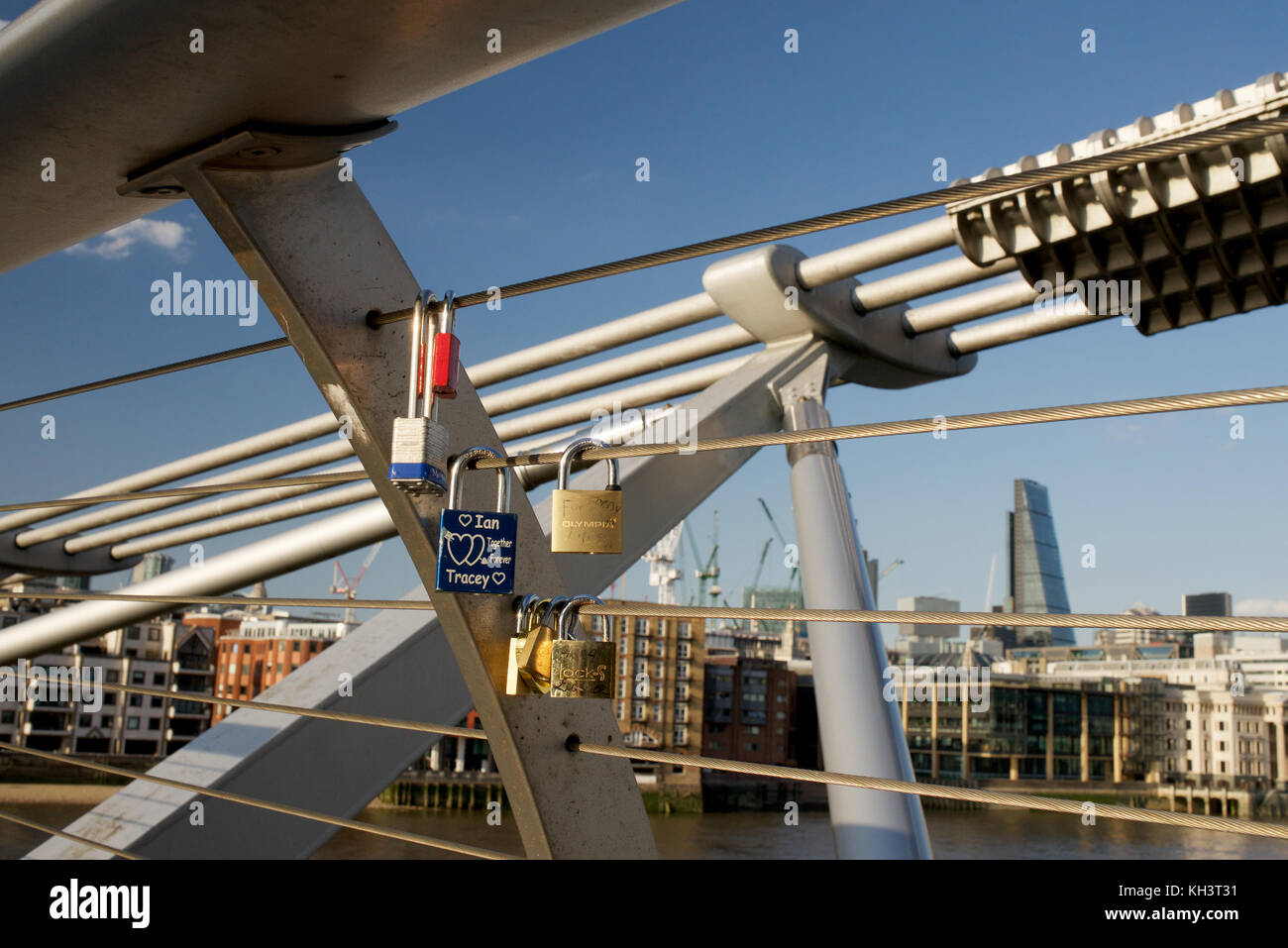 Millennium bridge london blue sky hi-res stock photography and images ...