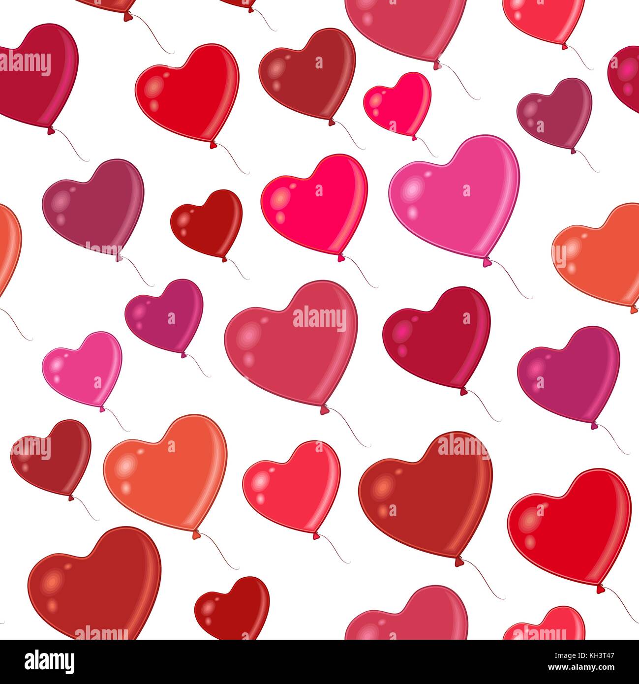 Heart Balloons, Seamless Background Stock Vector Image & Art - Alamy