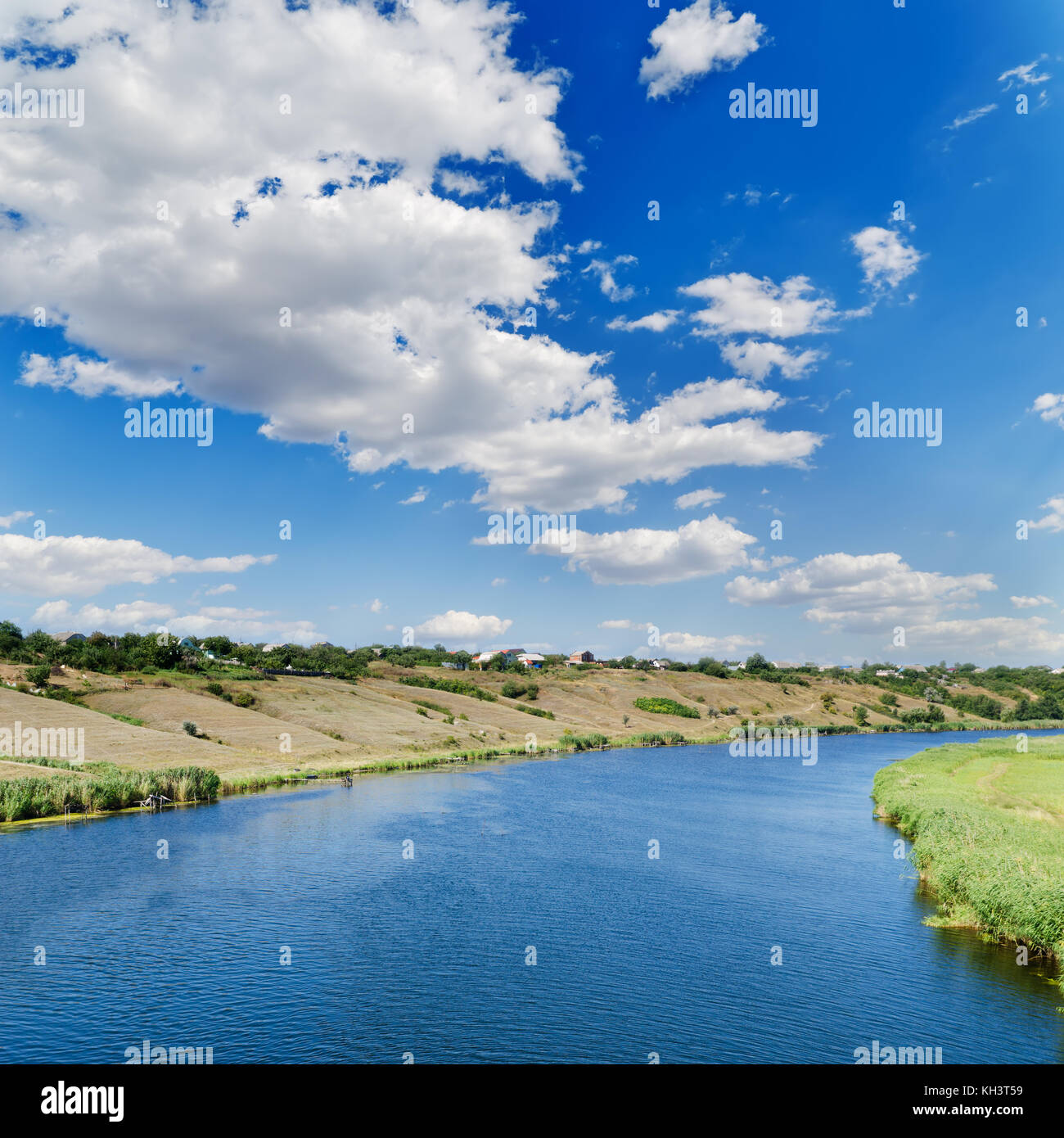 clouds over river Stock Photo - Alamy