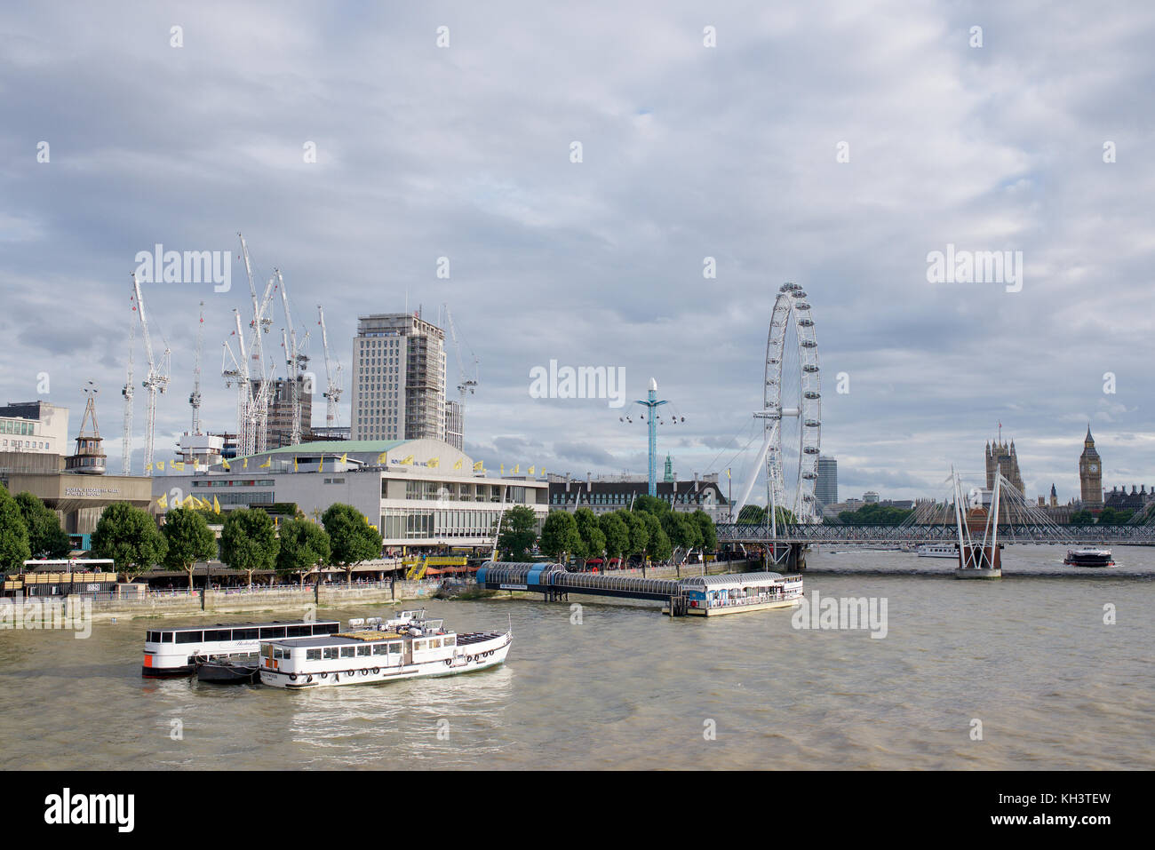 View of South Bank in London from Waterloo Bridge Stock Photo - Alamy