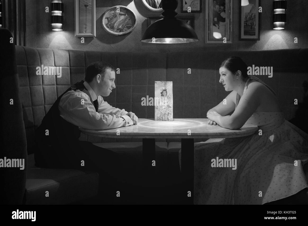 Happy diner Black and White Stock Photos & Images - Alamy