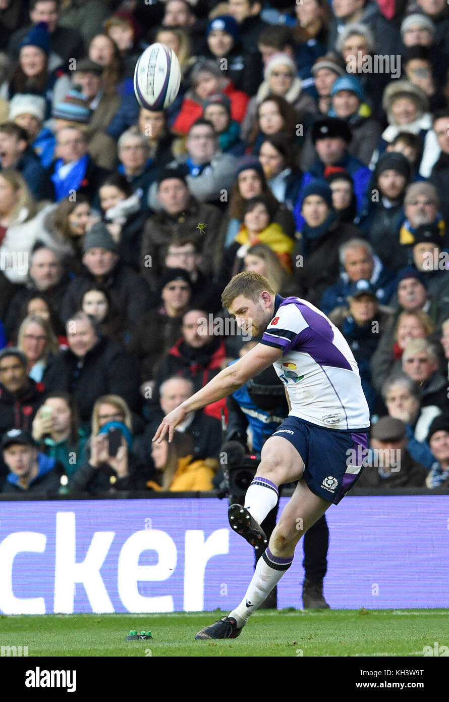 Finn Russell of Scotland takes a conversion kick Stock Photo - Alamy