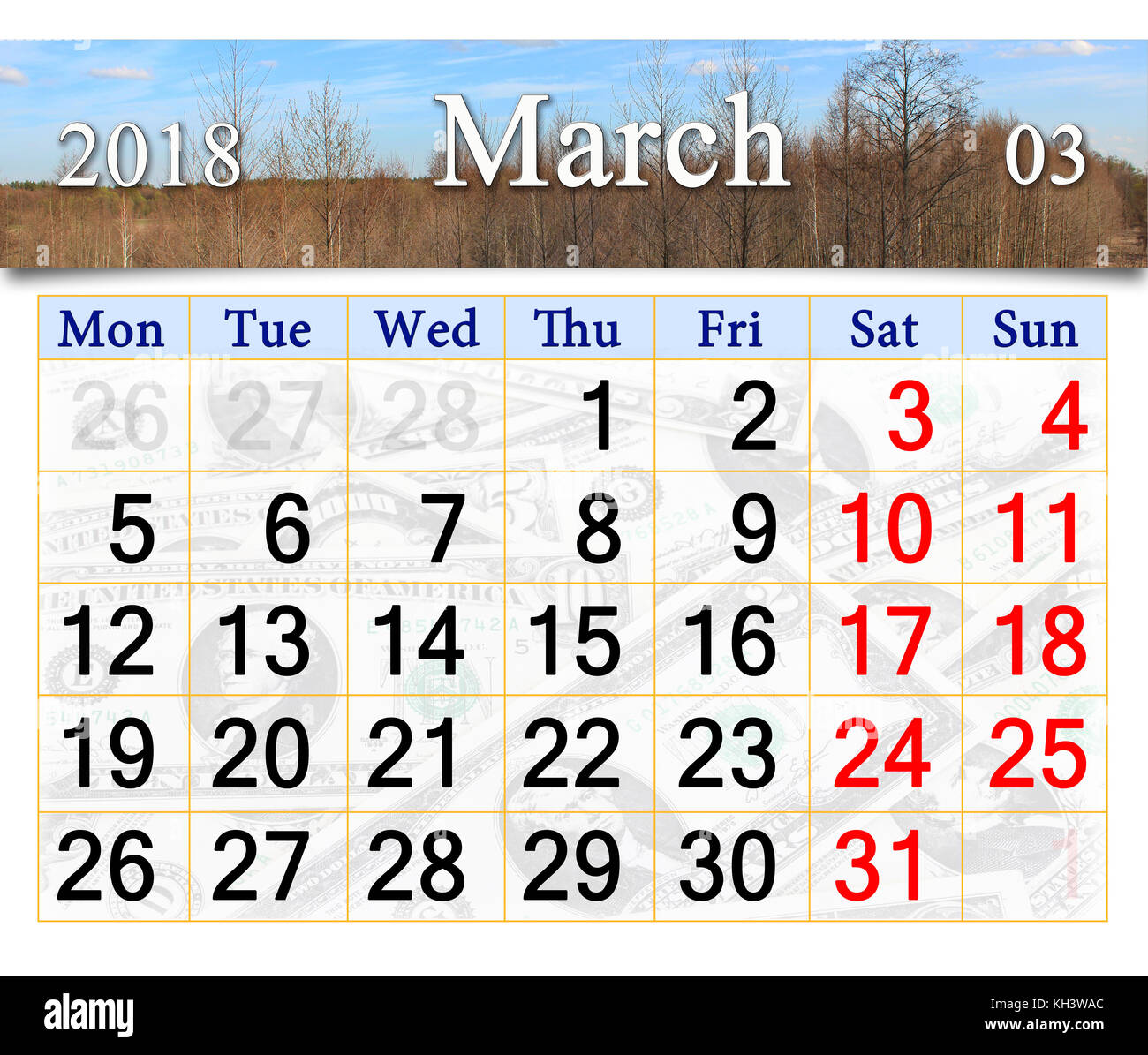 Colorful spring trees Cut Out Stock Images & Pictures - Alamy