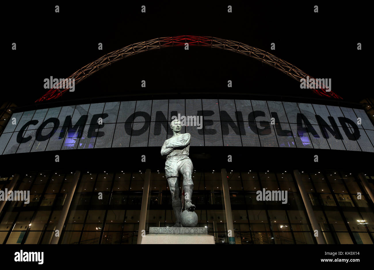 The statue of Bobby Moore outside the ground before the Bobby Moore ...