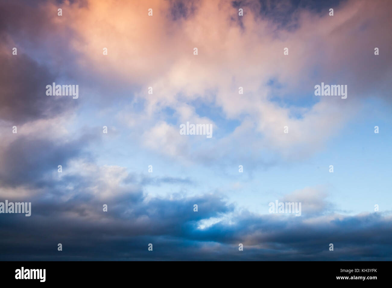 Colorful clouds in morning sky, natural background photo Stock Photo ...