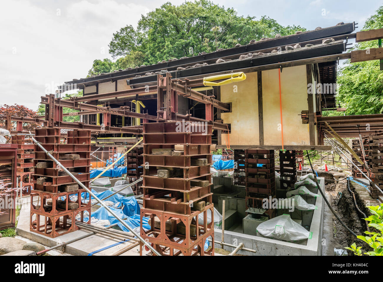 Construction site for after moving a house of historic interest at ...