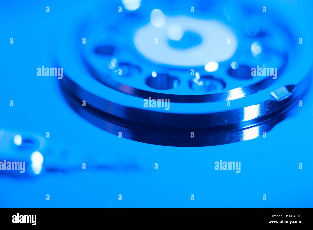 Inside hard drive cylinder and head macro Stock Photo - Alamy
