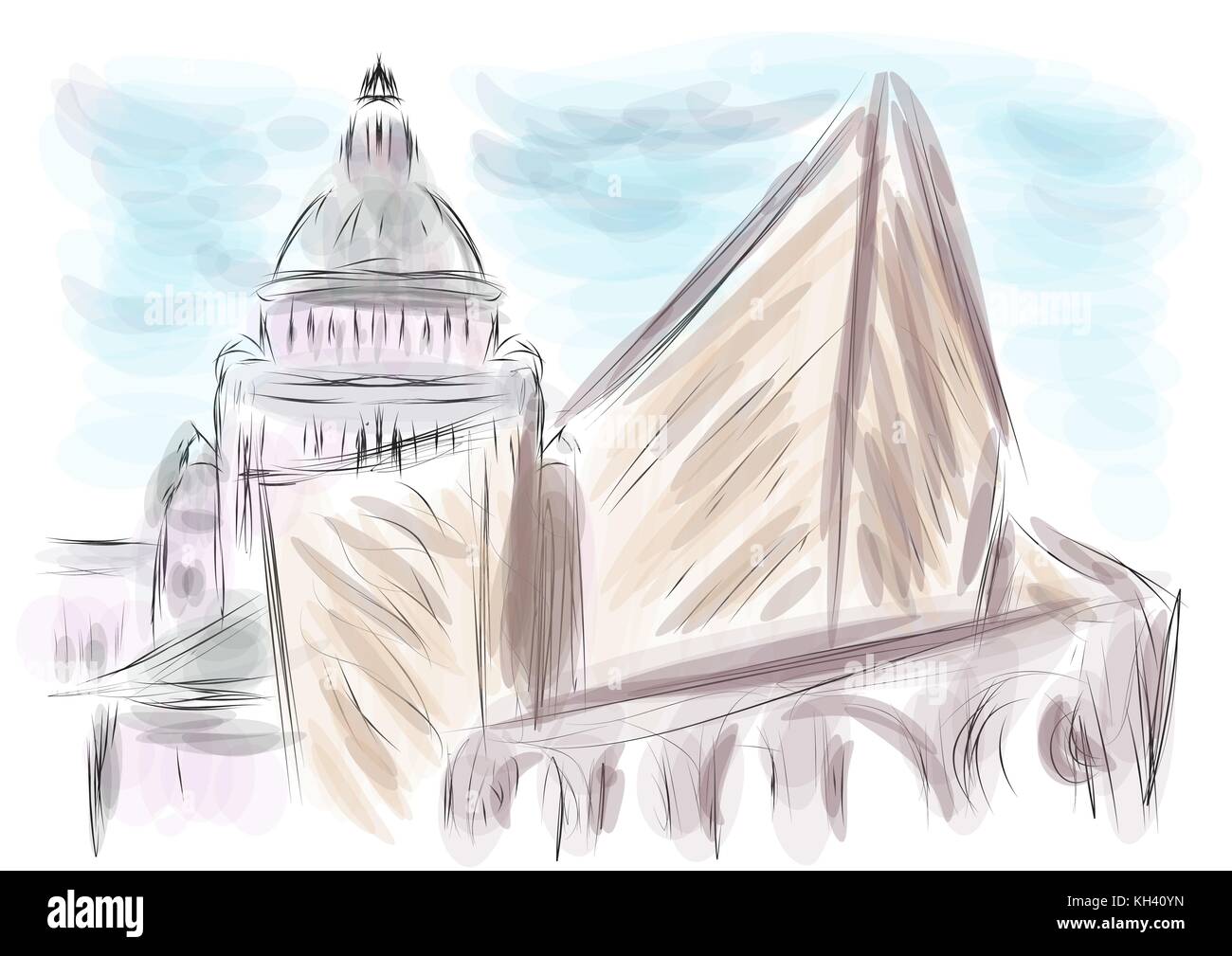 belfast. abstract illustration of city on multicolor background Stock ...