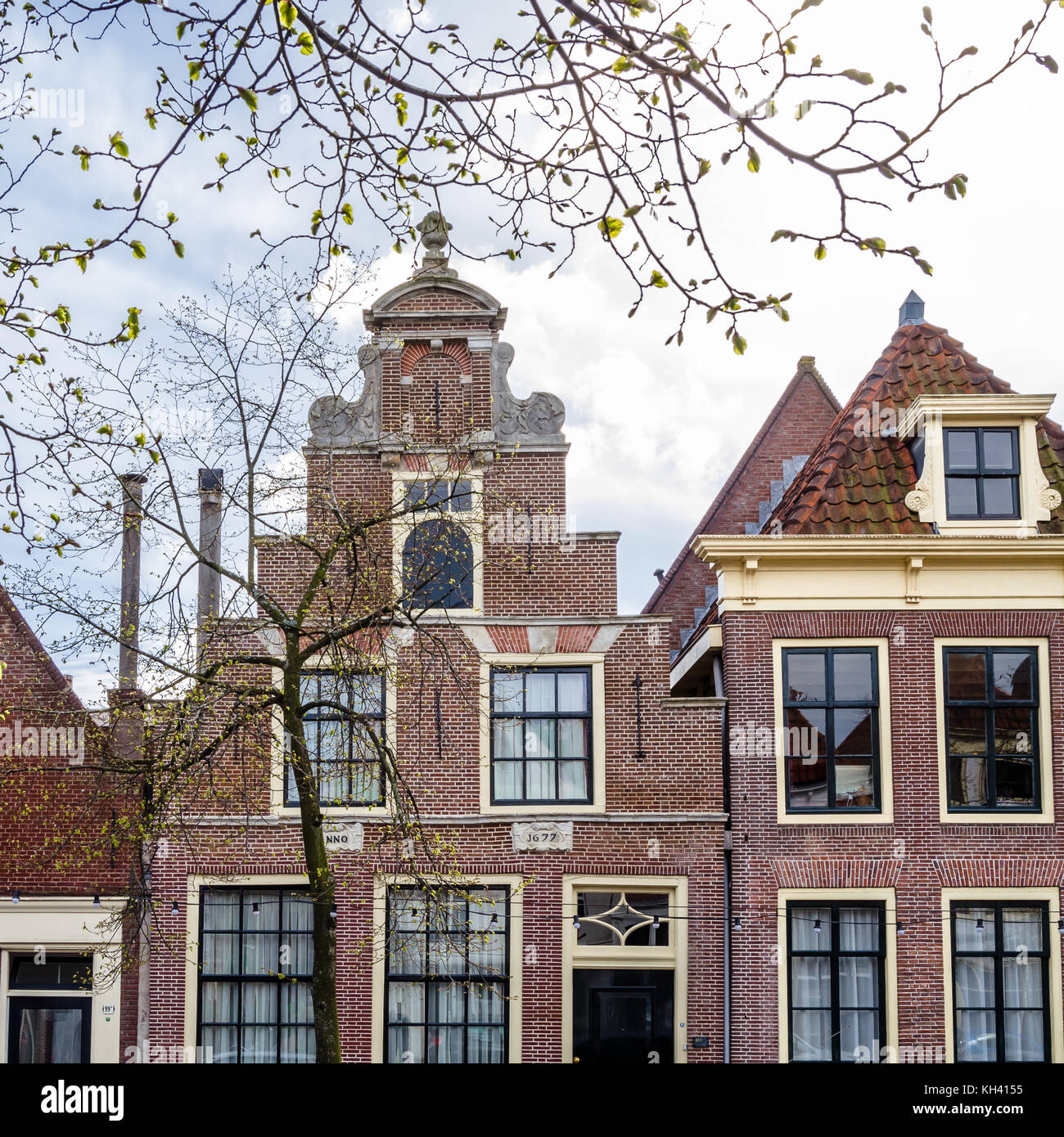 Traditional Dutch architecture in Alkmaar, the Netherlands Stock Photo ...