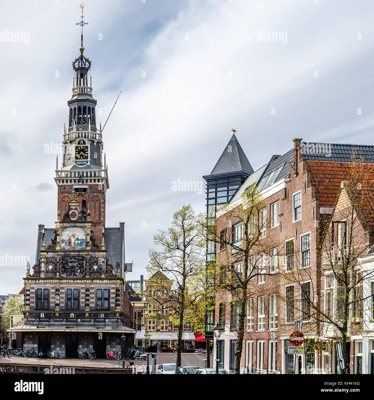 Traditional Dutch architecture in Alkmaar, the Netherlands Stock Photo ...