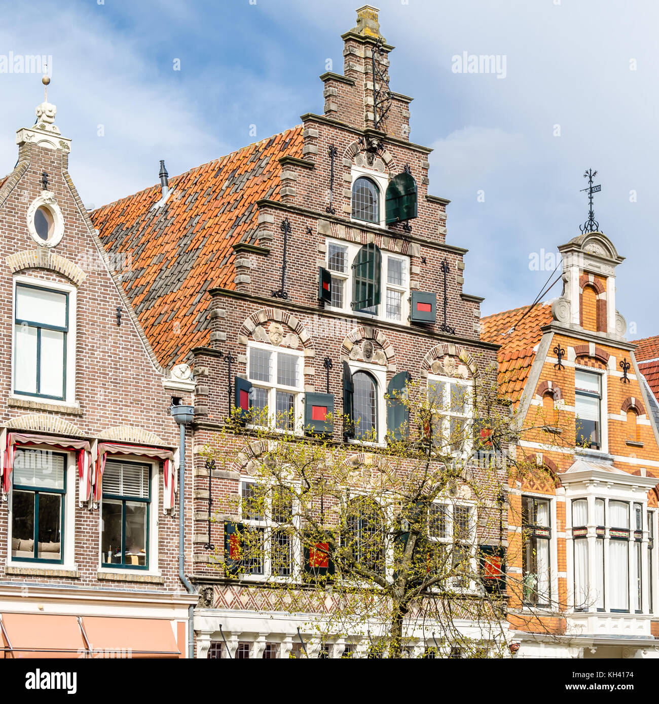 Traditional Dutch architecture in Alkmaar, the Netherlands Stock Photo ...