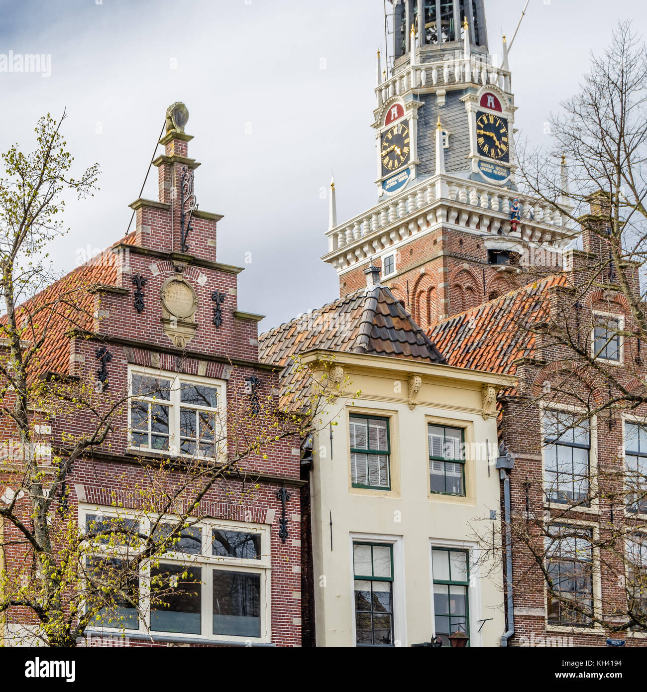 Traditional Dutch architecture in Alkmaar, the Netherlands Stock Photo ...