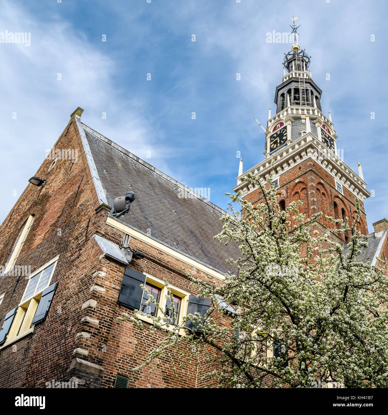 Traditional Dutch architecture in Alkmaar, the Netherlands Stock Photo ...