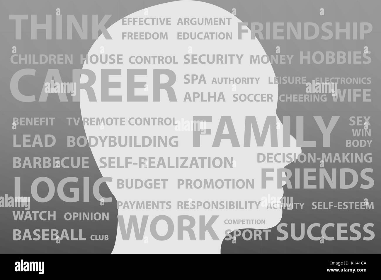 Man priority concept vector. Man priority are all over the vector ...