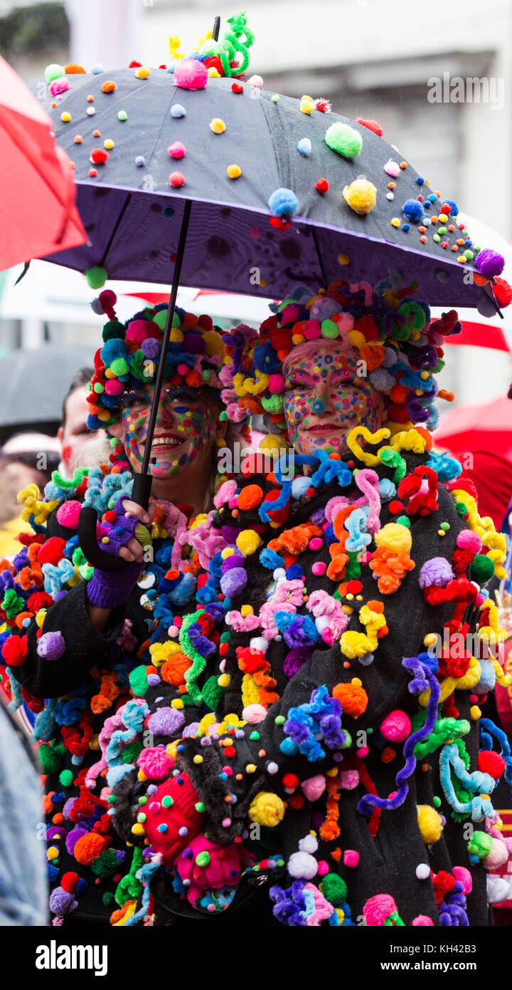Colourful costumes on display. The German Carnival season traditionally ...