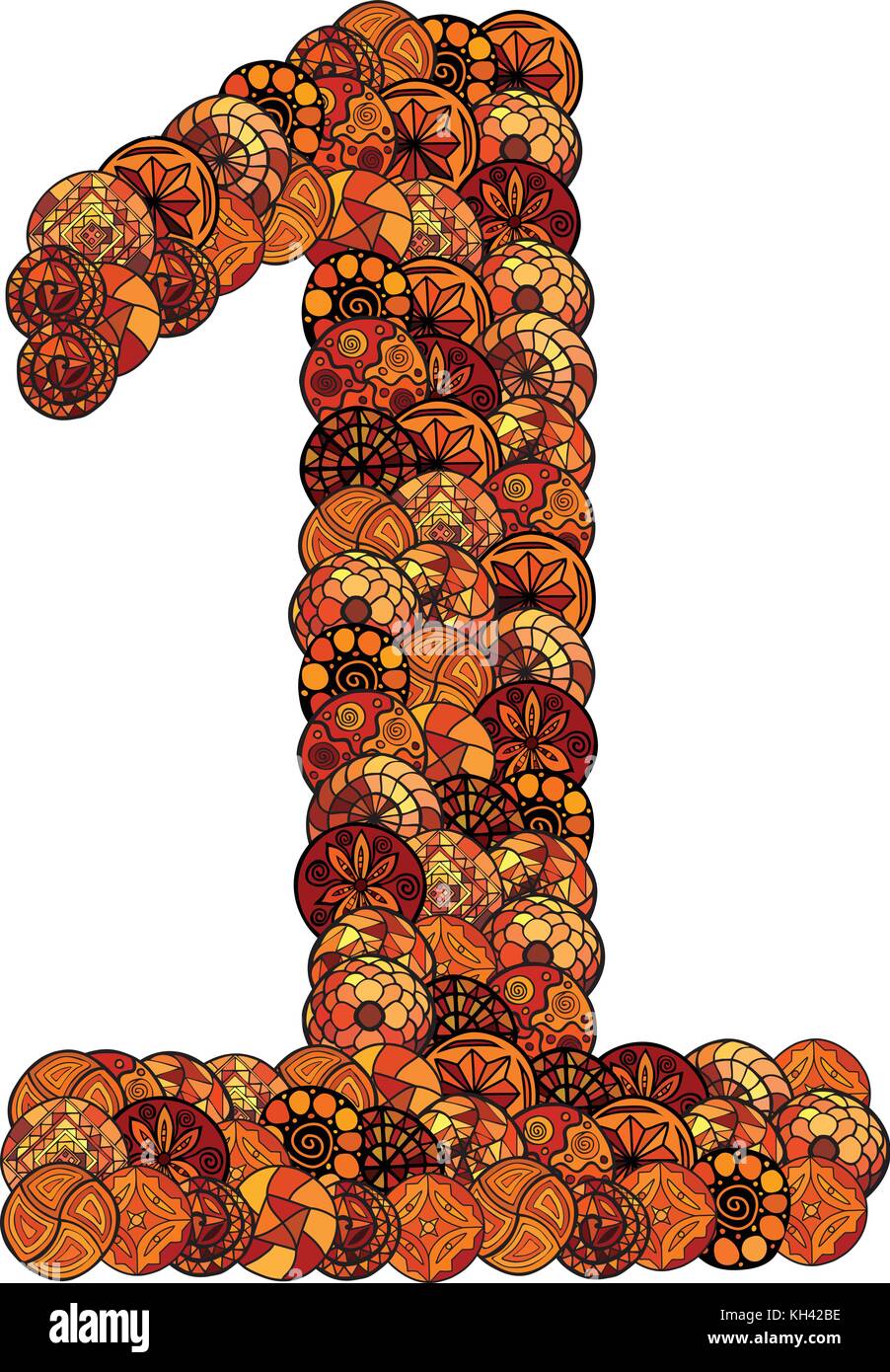 abstract vector font, made of ethnic elements - number one Stock Vector ...