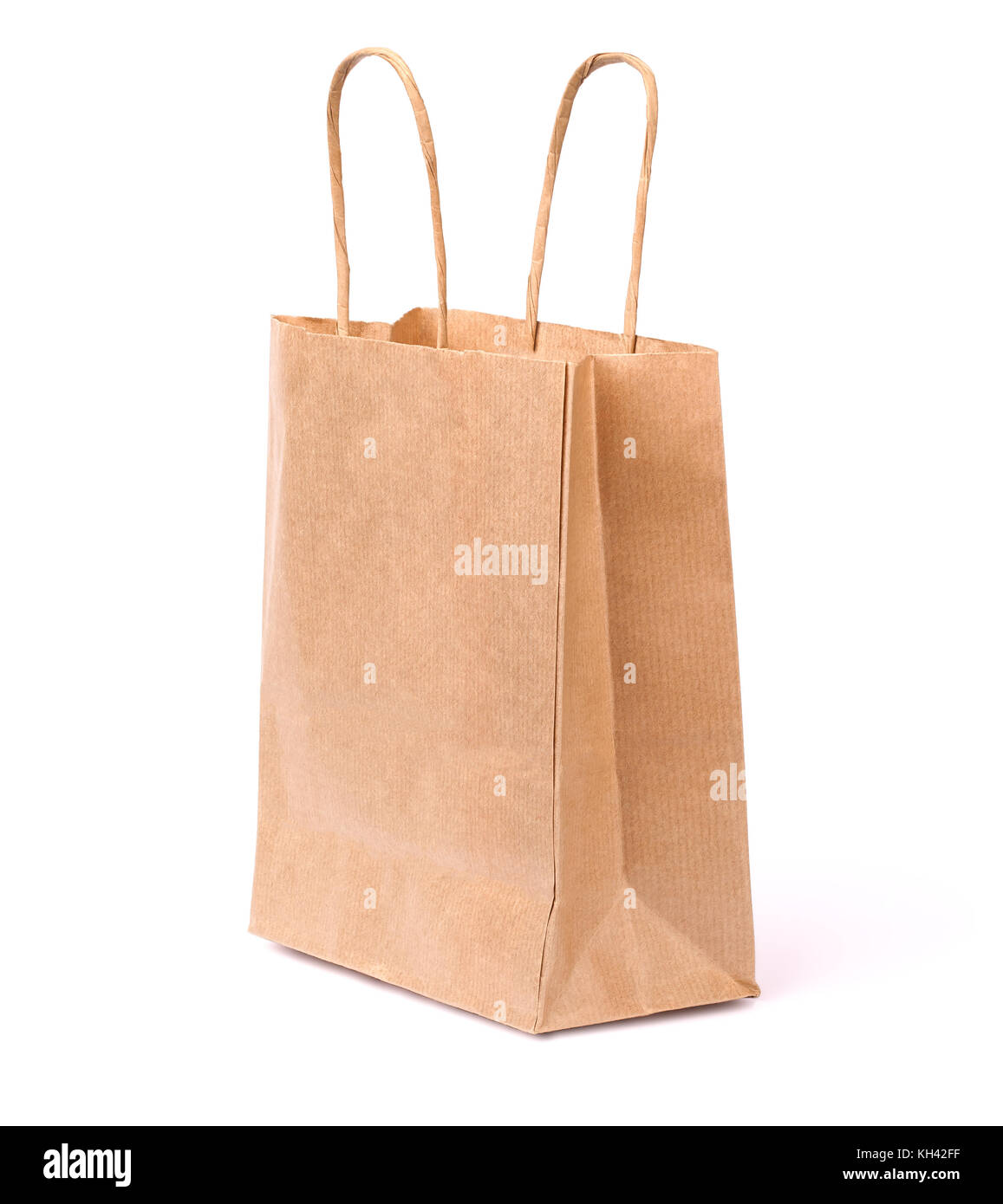 Paper shopping bag with handles isolated Stock Photo - Alamy