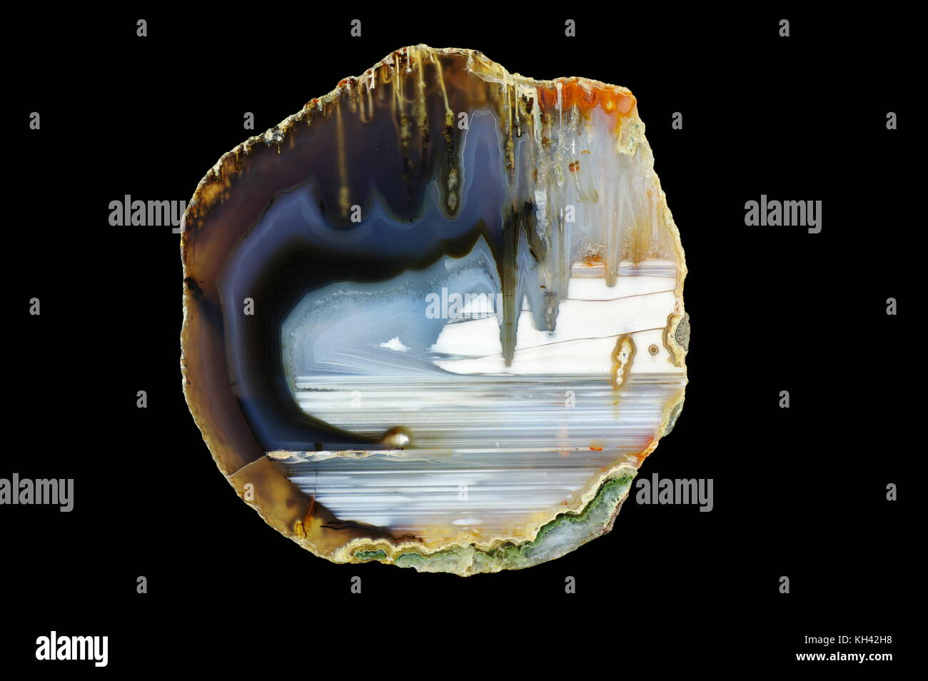 Cross section stalactite agate stone hi-res stock photography and ...