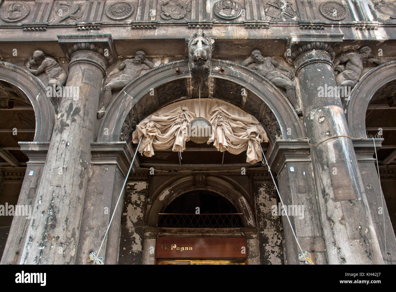 Detail of the facade of a historical building on San Marco square in ...
