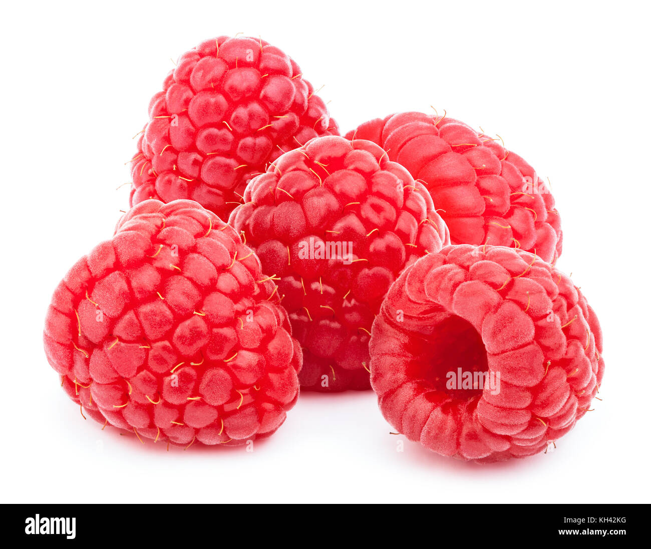 Ripe red raspberries on Cut Out Stock Images & Pictures - Alamy