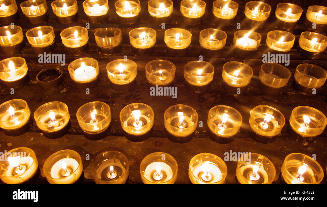 Candles inside a religious Building Stock Photo - Alamy