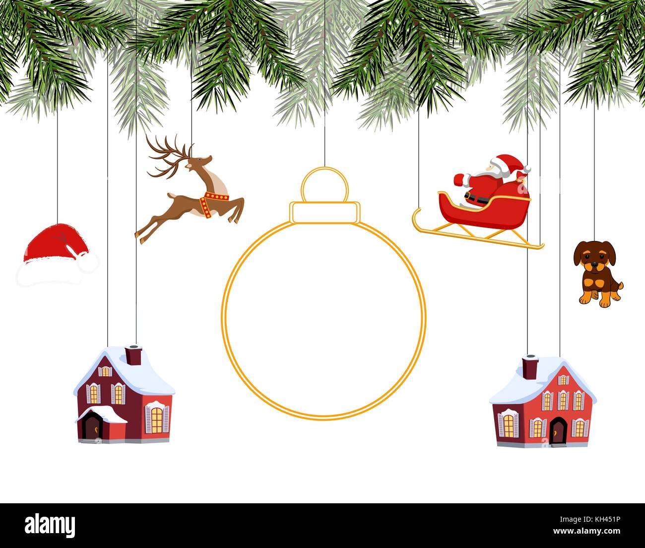Cartoon christmas border hi-res stock photography and images - Alamy