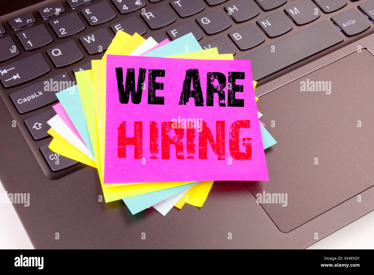 We Are Hiring writing text made in the office close-up on laptop ...