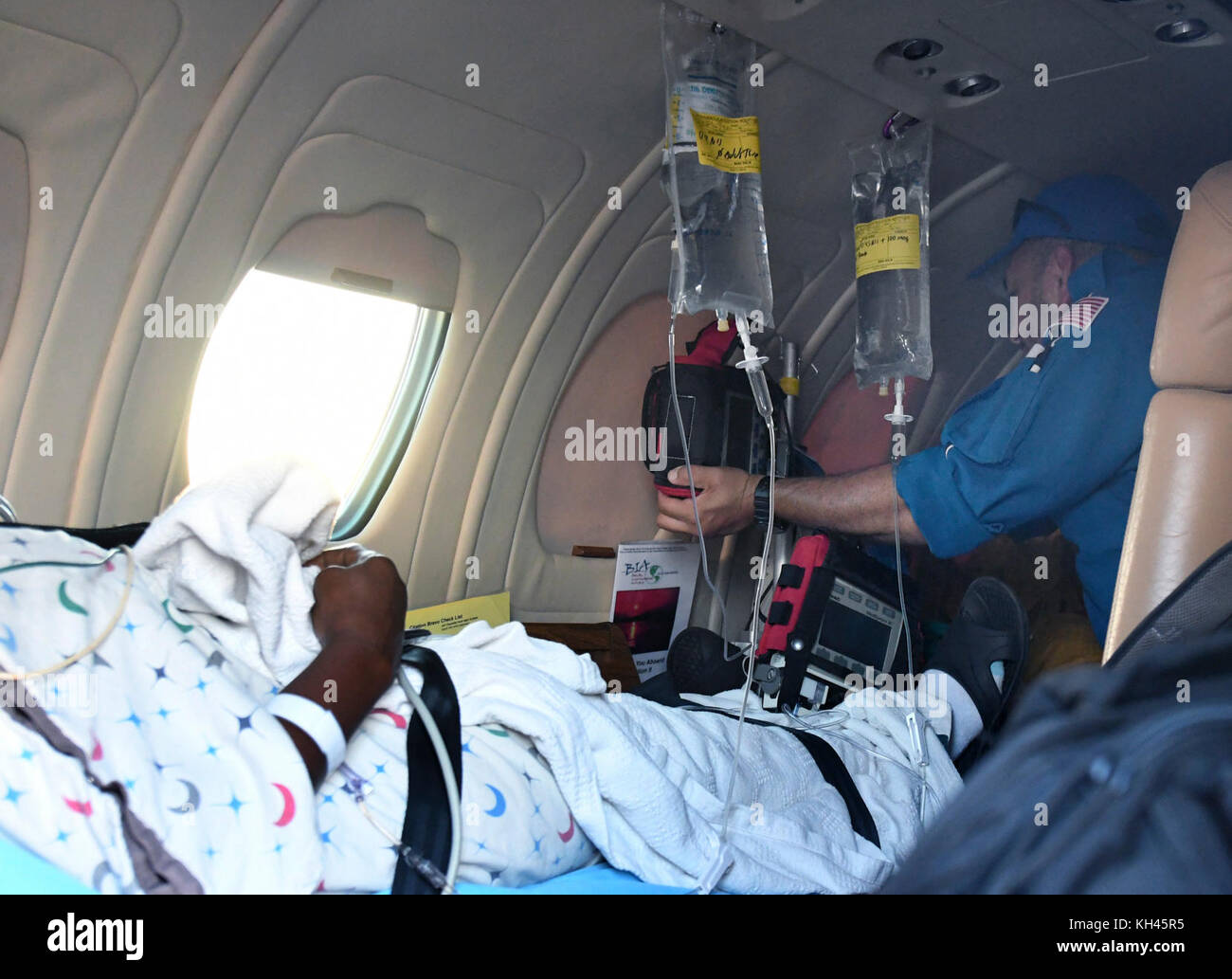 St. Croix, U.S. Virgin Islands, US--AeroMD medical flight crew prepare ...