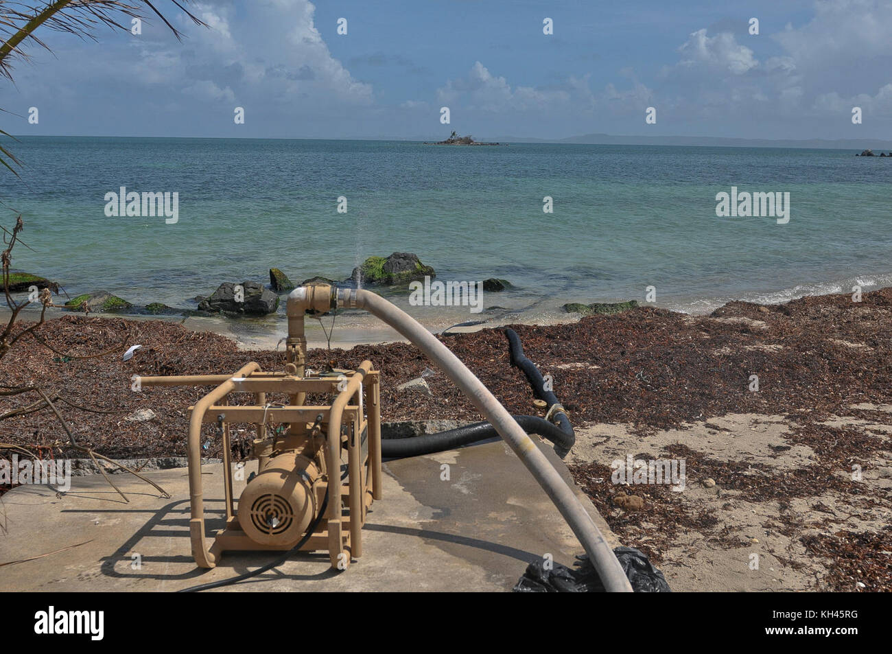 A 3,000-gallon Reverse Osmosis Water Purification Unit collects water ...