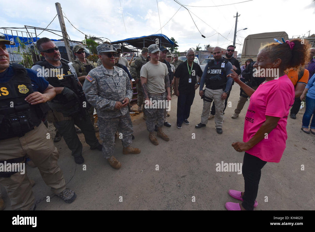 A community member thanks the Coast Guard, FEMA, Army and Puerto Rico ...