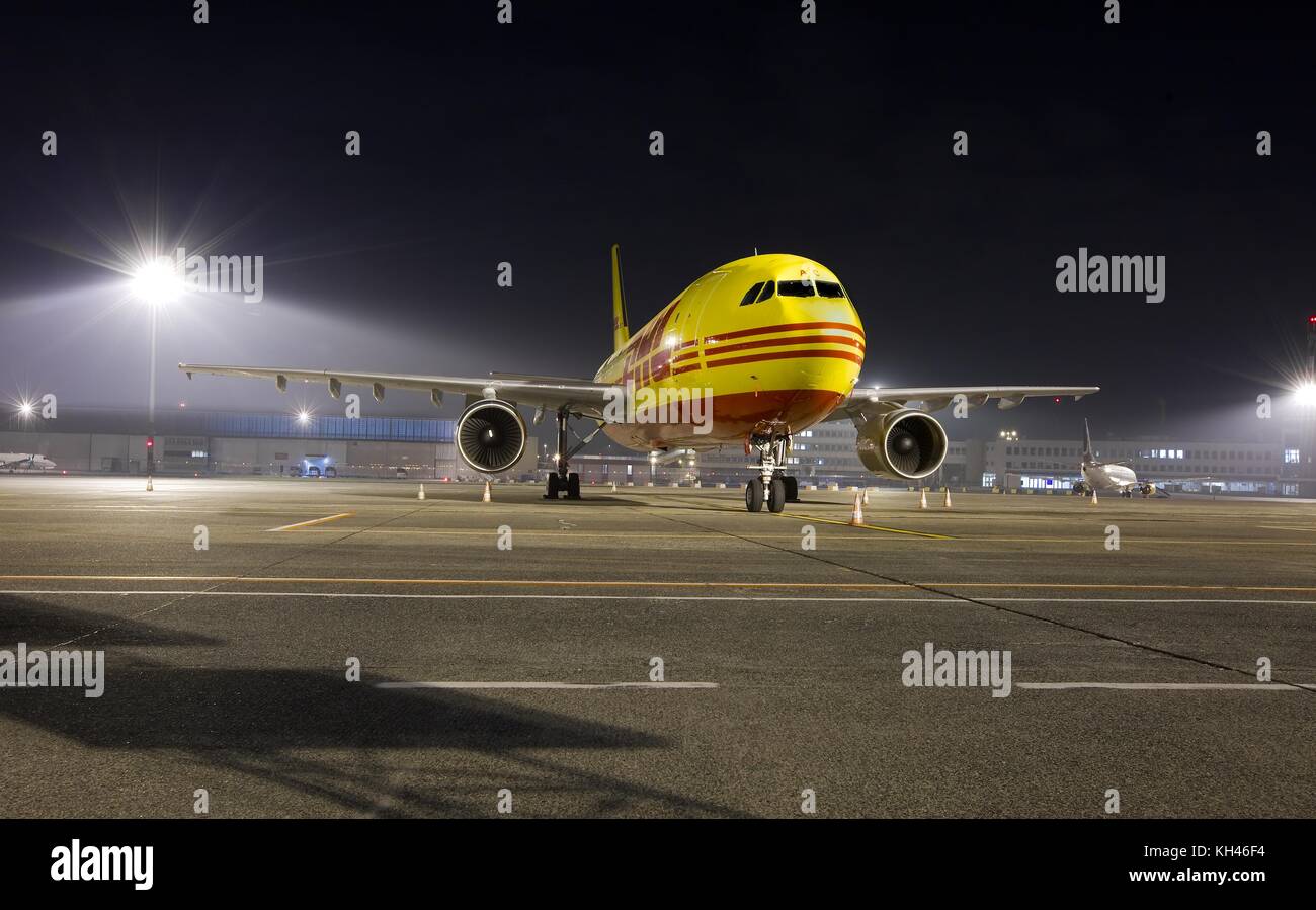 Cargo Plane at Night Stock Photo - Alamy