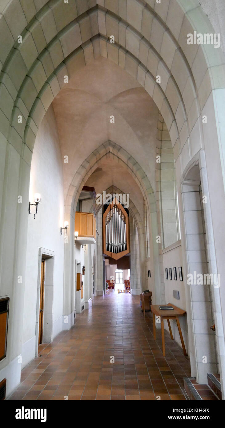 Interior wide shot of a funeral chapel Stock Photo - Alamy