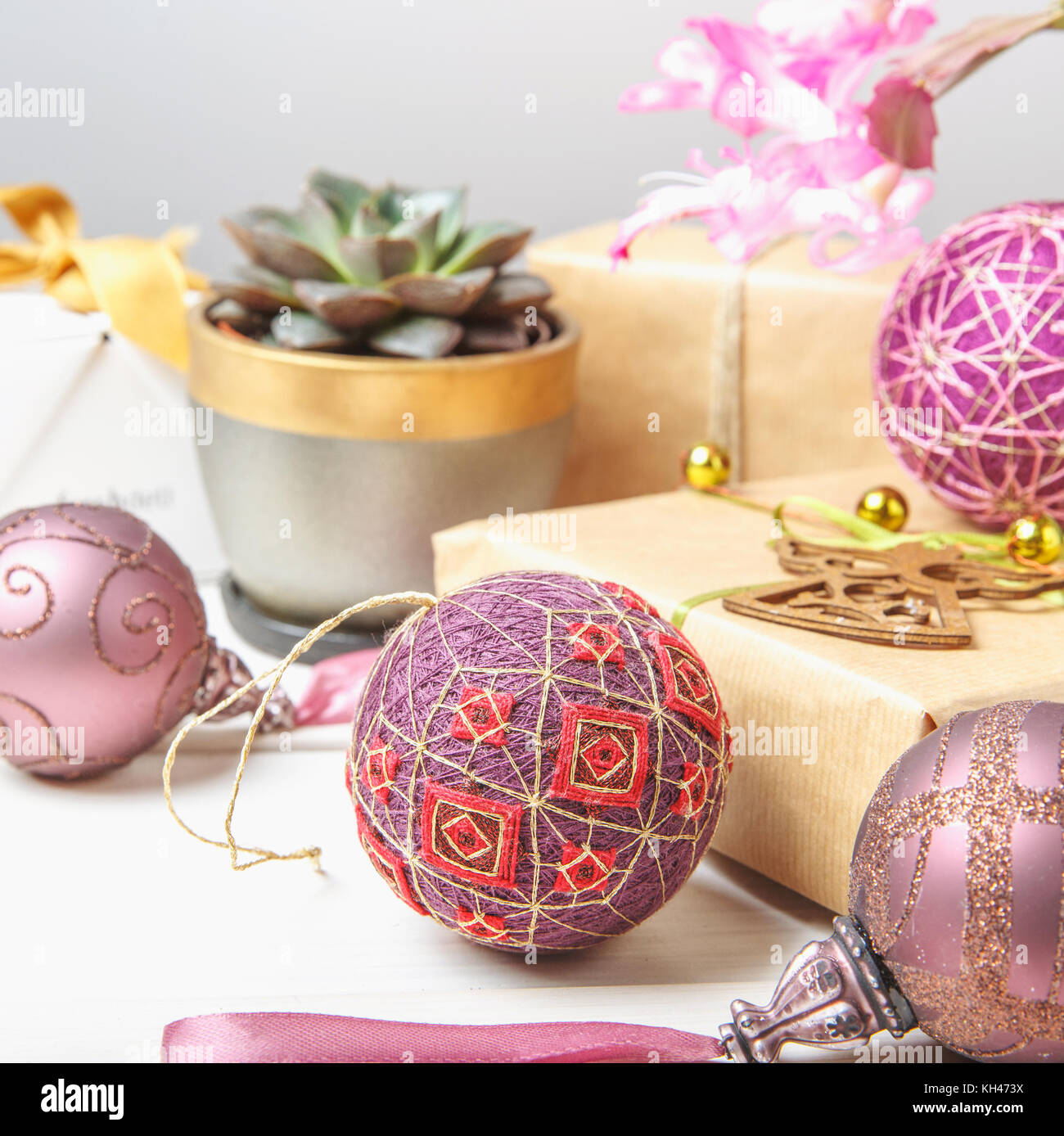 Temari balls, a handicraft ball in traditional Japanese style Stock ...