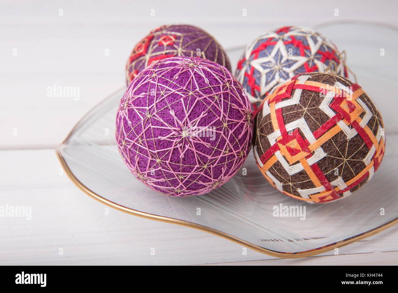 Temari balls, a handicraft ball in traditional Japanese style Stock ...