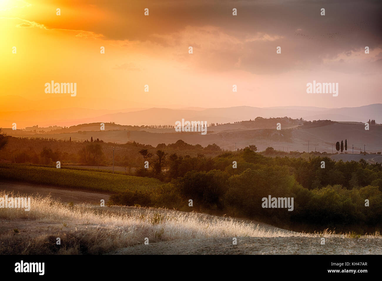 Beautiful sunset tuscany hi-res stock photography and images - Alamy