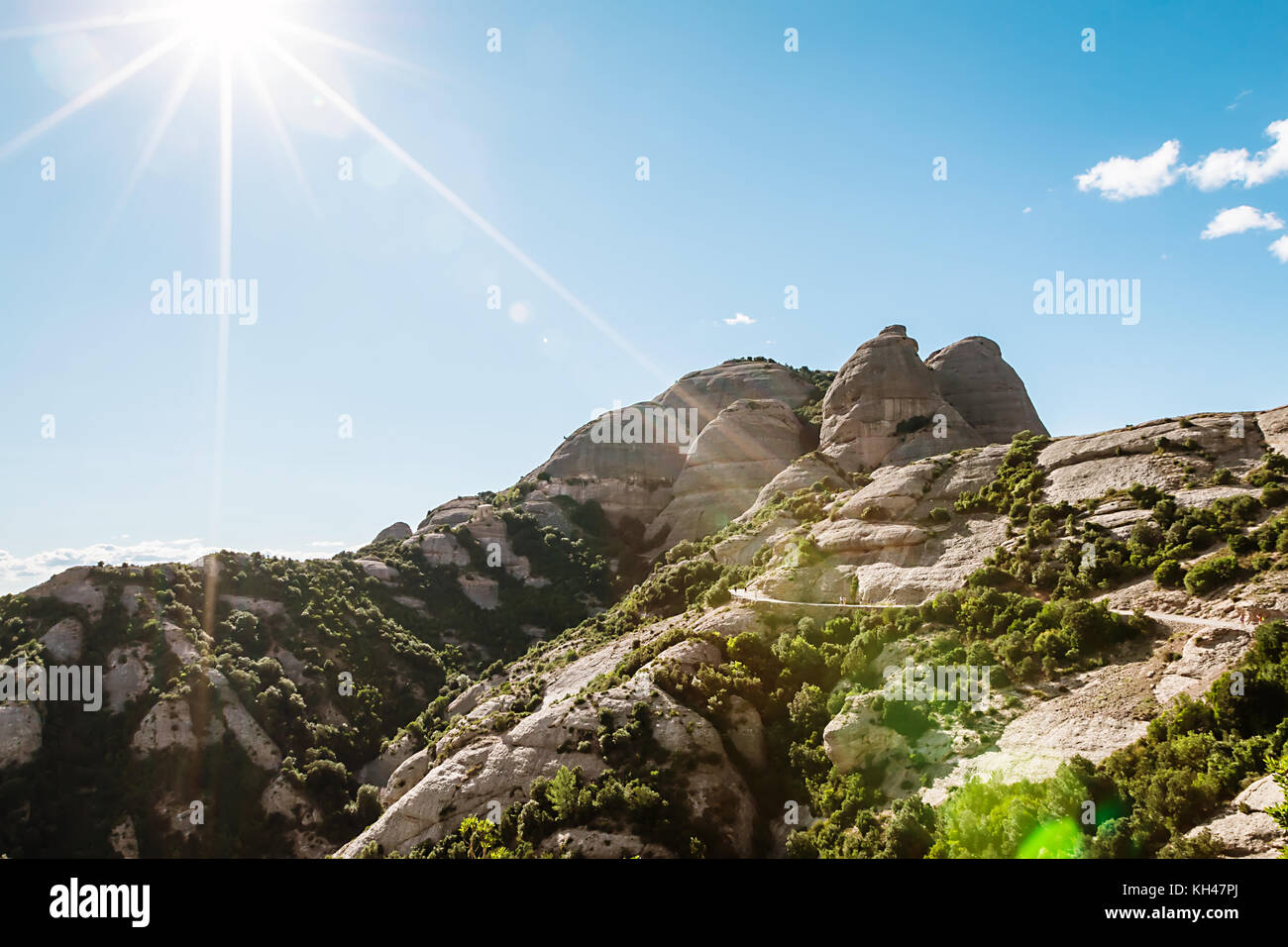 Aerial view montserrat monastery benedictine hi-res stock photography ...