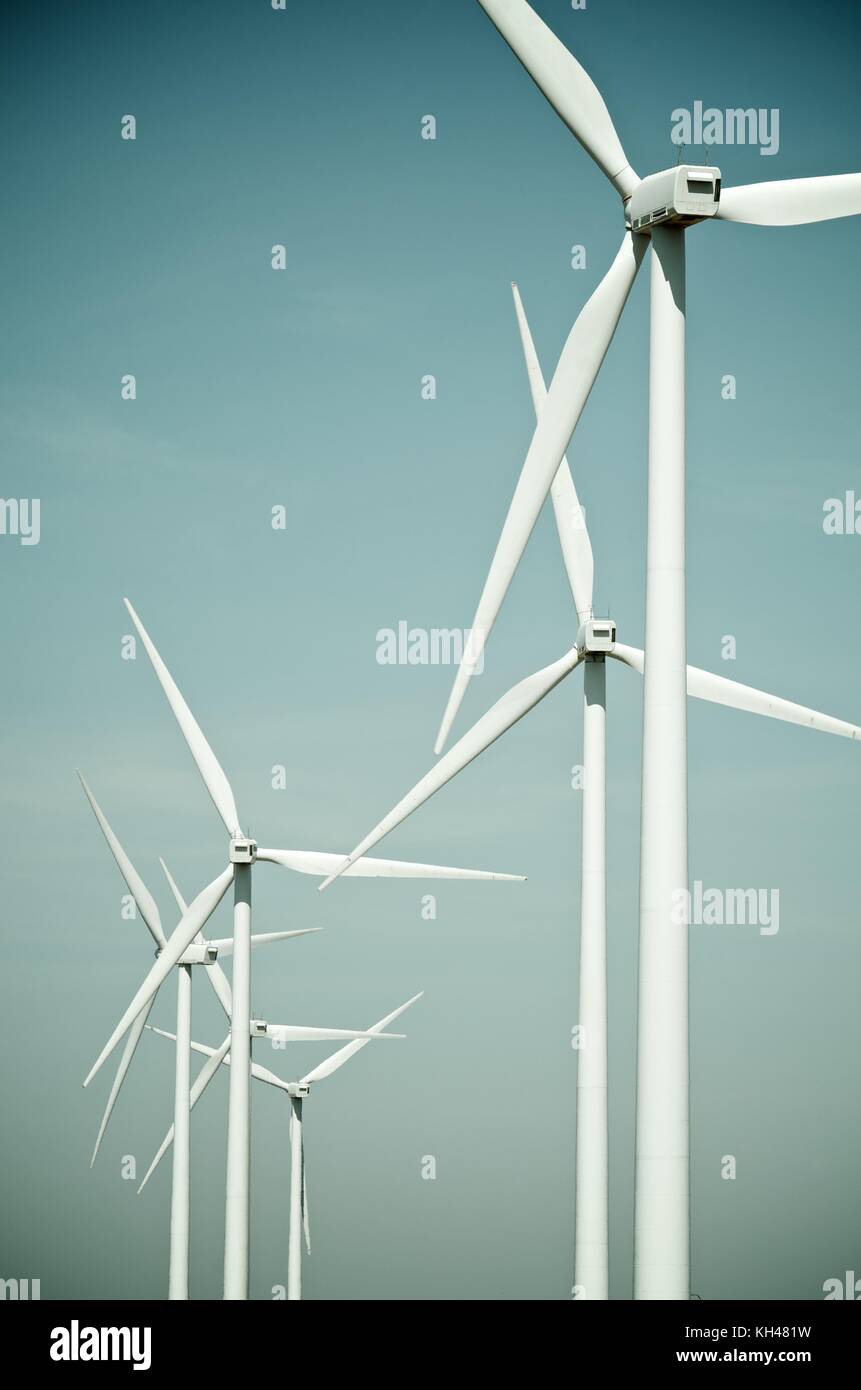 group of windmills for renewable electric energy production Stock Photo ...