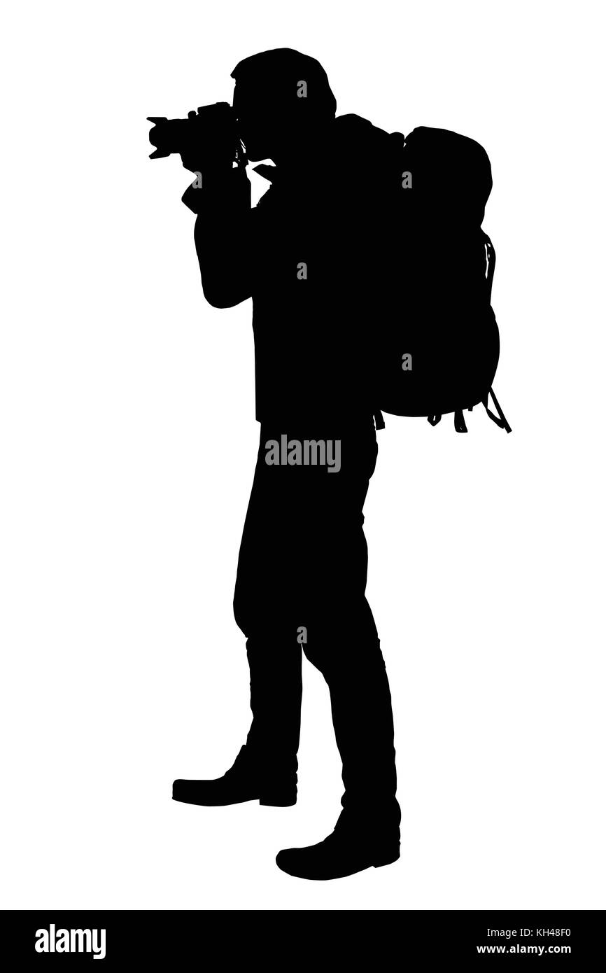 Black white photo tourist Stock Vector Images - Alamy