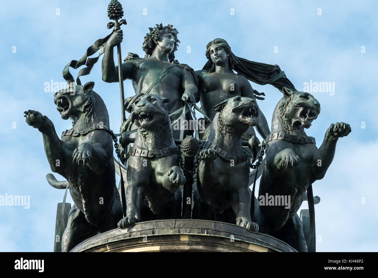 Quadriga Statue on top of Opera in Dresden Germany Stock Photo - Alamy