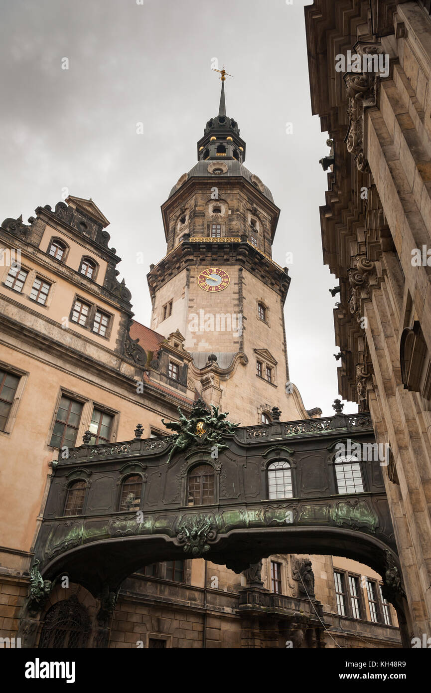 Old bridge between castle and cathedral in Dresden Germany Stock Photo ...