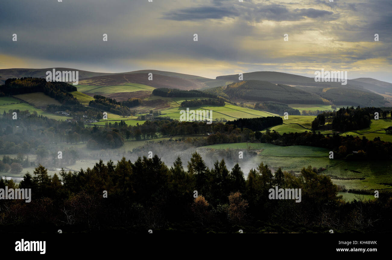 The Tweed valley at Innerleithen Stock Photo - Alamy