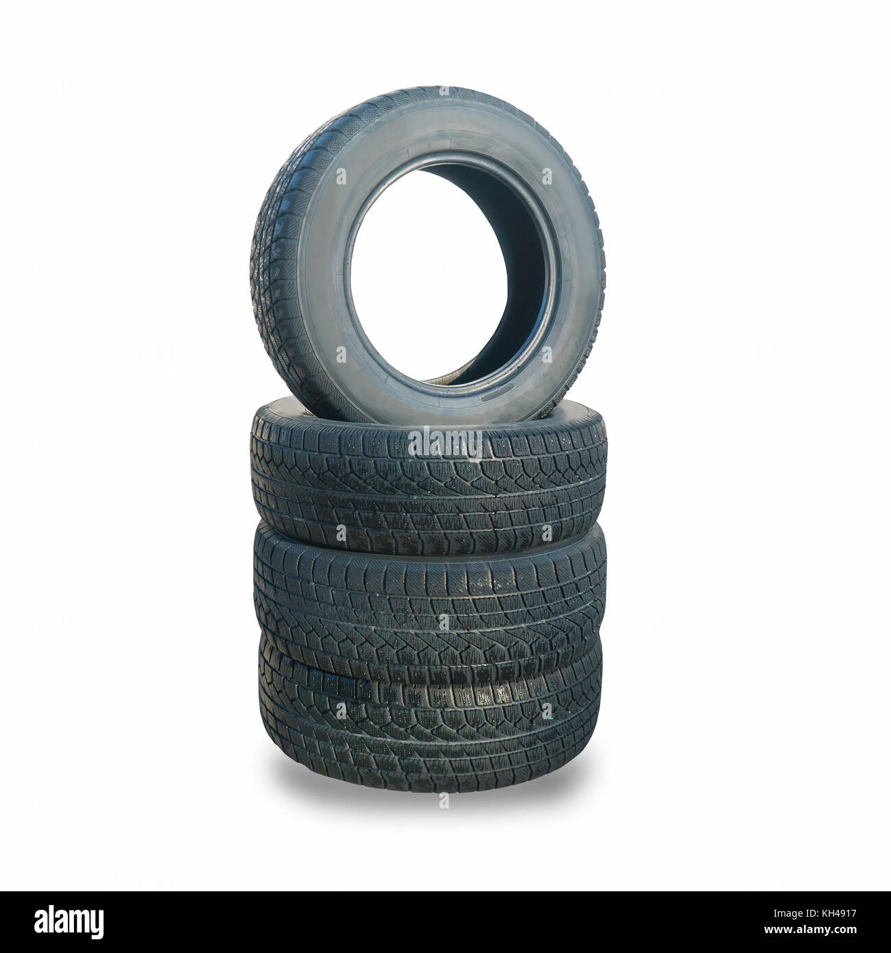 Closeup winter snow tire Cut Out Stock Images & Pictures - Alamy